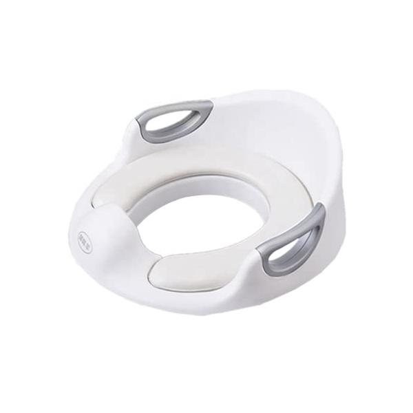 カジュアルホワイト/-/-・トイレトレーニング用の補助便座です。・両サイドに握りやすい取っ手がついています。・柔らかく座り心地の良いクッションになっています。・飛び散り防止のガード付きです。・本体は水洗いすることができ、クッションは取り外し...
