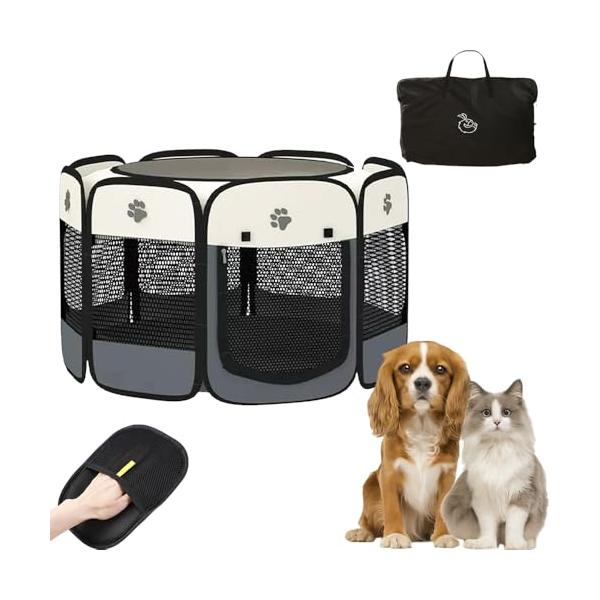 グレー/S/756722942080・Size:SColor:グレー・折りたたみ式で収納簡単工具不要でサッと広げて、パッと畳める。使わない時はコンパクト収納。・飛び出し防止の屋根付きデザインメッシュ屋根でペットの脱走を防ぎ、風通しも抜群。・...