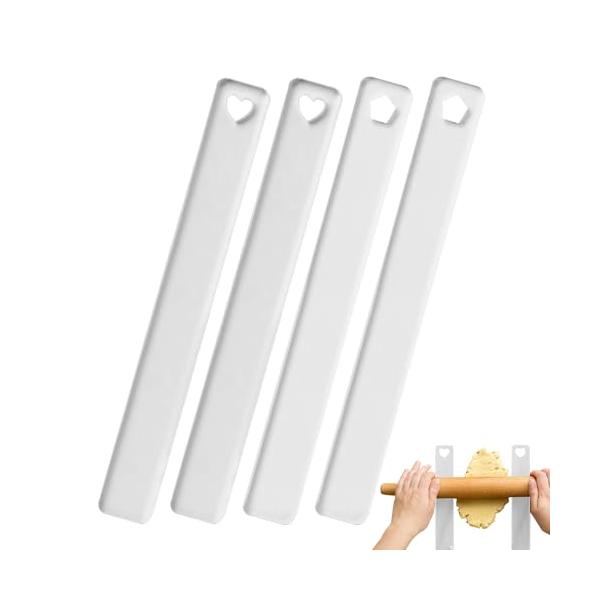 透明/mini/EsiFare・粘土深さガイドこの粘土ルーラーは麺棒と一緒に使用し、2つのバランス定規の間に柔らかい陶器や生地を挟むことで、均一な厚さの生地を作ることができます。 注意：使用前に保護フィルムをはがす必要があります。・便利収納...