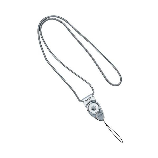 ネックストラップ03.シルバー/ネックストラップ長さ（二つ折り時）：40cm/カラビナストラップ全長：9.5cm/d1115-cr-SV・パッケージ個数:1・ワンタッチで取り外しカチッと中央のボタンを押すだけで一瞬でストラップ部分を取り外し...