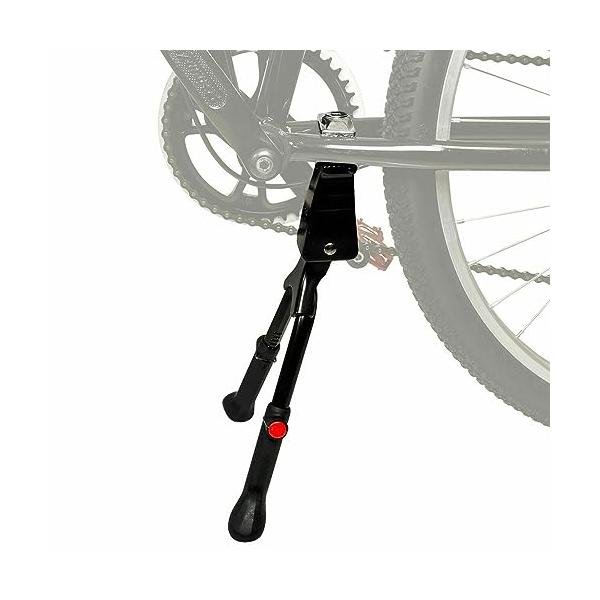 ブラック///ホワイト/NO/-・調節可能:自転車のダブルレッグキックスタンドの高さは、ボタンを押すことで調整でき、異なるインチの自転車に適応します。・用途:2本足のキックスタンドは、24/26/28インチの自転車、マウンテンバイク、MTB...