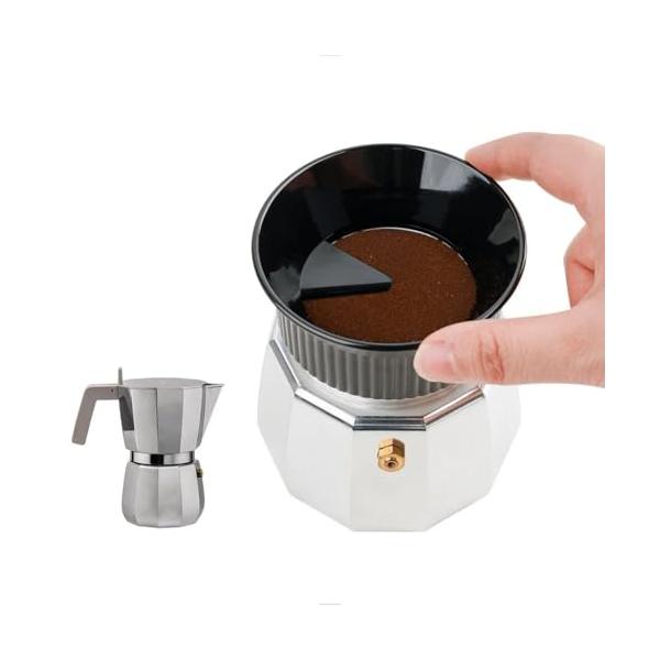 モダンブラック/M-60mm/Moka Pot Dosing Funnel 6 CUPS・Color:ブラックSize:M-60mm・サイズほとんどの6人用モカポットに適しています。下部リングの内径は60mmm、外径は78mmmです。上部リ...