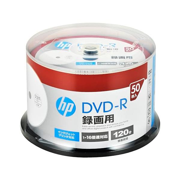 50枚スピンドルホワイト/DVD-RVideo/VHR12JP50SH1・PatternName:単品・パッケージ個数:1・50枚パック・録画時間:120分・盤面印刷:（ホワイト） 範囲:22mm-118mm（ワイドエリア対応）・倍速:1-...