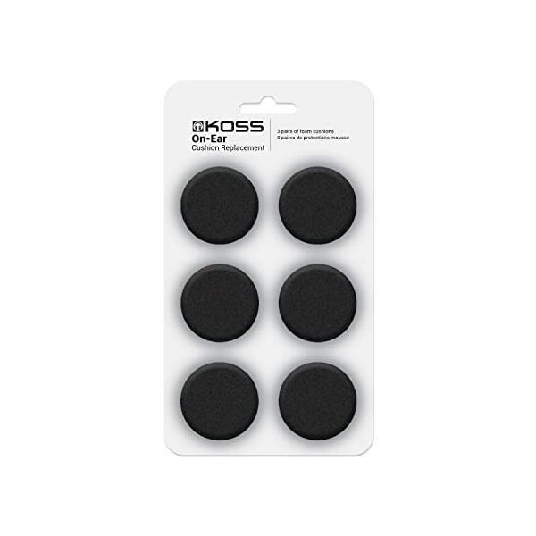 フォーム。ブラック/-/Koss PORT REPLACEMENT CUSHIONS・パッケージ個数:1・パッケージの数量：6。・Porta Pro、Sporta Pro、KSC-10、KTX PRO1、KTX8、PTX6、KSC75、KS...