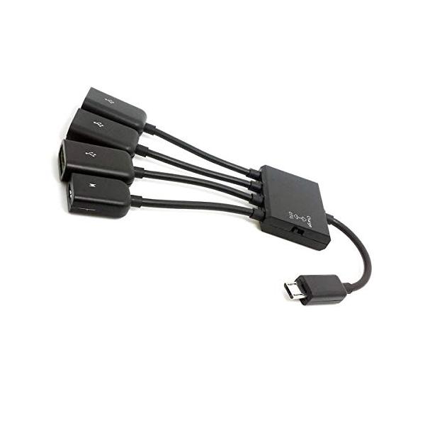 ブラック3USB+マイクロOTG。/-/GT-130-XY・Color:ブラック3USB+マイクロOTG。・パッケージ個数:1・マウス、キーボード、フラッシュディスク、カードリーダーを接続できます。・2つのUSBデバイスを接続して同時に動作...