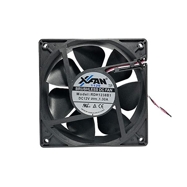 ブラック/-/RDH1238B 38G・3800rpm超高速回転タイプの120mmファン・マイニングやサーバーに最適・軸受けには高寿命の2ボールベアリング採用