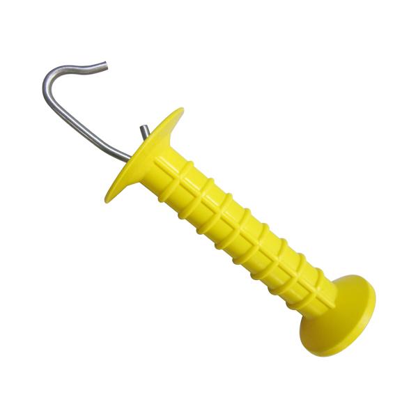 大型・安心、スプリング内蔵の完全絶縁電気柵ゲート用ハンドルです。【用途】野生動物被害対策(電気柵ゲート用絶縁ハンドル)。【機能・特徴】大型なので安心してハンドルを握ることができます。実用的で滑らないグリップです。高伸張性のスプリング内蔵です...