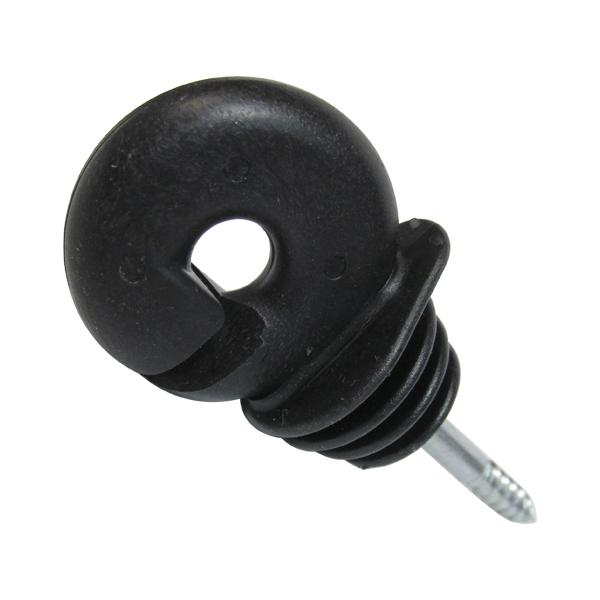 電気柵用の碍子です。【用途】野生動物被害対策(電気柵ワイヤー支持用碍子)。【機能・特徴】木ねじ仕様で木柱に使用します。【仕様】●サイズ：90mm(シャフト部35mm)。●重量：22g。●入数：10個。【材質】●プラスチック。