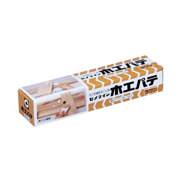 木部補修用パテです。【用途】木工用補修充てん材。【機能・特徴】釘穴・節穴・あてキズ、柱の割れなどの充填補修や各種木材の下地調整に使用できます。硬化後は、サンディング・切削加工・塗装ができます。【仕様】●内容量：70g。●色：ラワン。