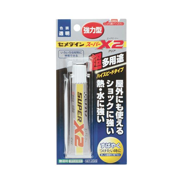 スーパーXシリーズのハイスピードタイプです。【用途】金属、プラスチック、ゴム、石、木、紙、皮革などの接着。【機能・特徴】驚きの接着スピードを実現しました。手早く作業が出来、すばやくつけたい小物の接着用途には最適です。はみ出しても目立ちにくい...