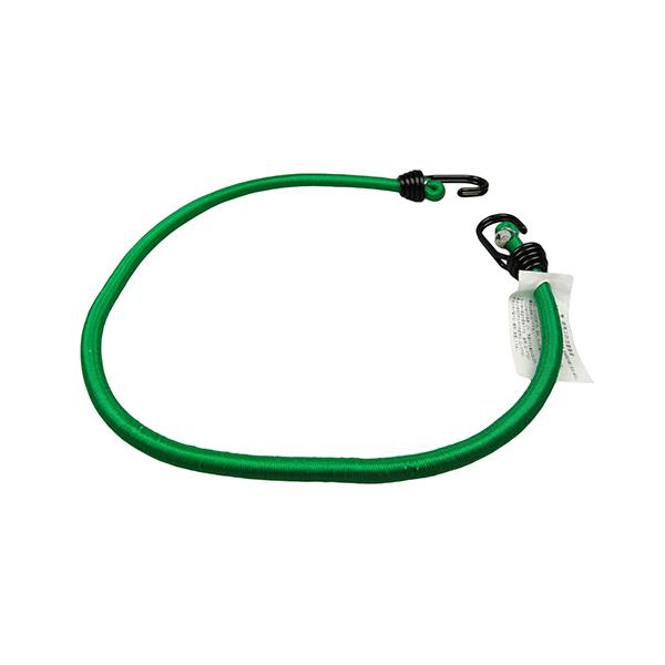 伸縮性があり、周囲を糸で特殊織しているため、強度があります。【用途】荷物の仮留め・固定。【機能・特徴】両端にフックの付いた丸ゴムです。フック取付なので、様々な所に簡単に取付可能です。【仕様】●サイズ：約70cm。●色：緑。【材質】●ポリプロ...