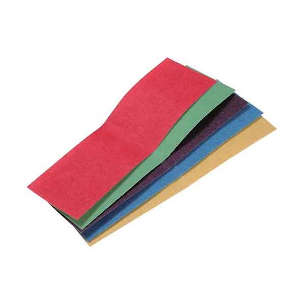 木材研磨作業がラクラクです。【用途】塗装の下地調整、木材等の研磨作業。【機能・特徴】研磨ブロックＳＢ−１用交換ペーパーです。番手別色分けで区別しやすく便利です。【仕様】●入数：１０枚（各粒度２枚）。●粒度：８０（イエロー）・１００（ブルー）...