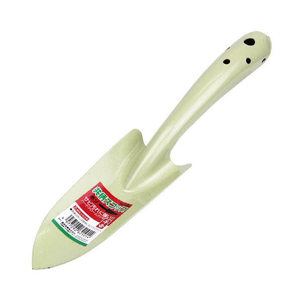 オールスチールの共柄タイプで丈夫です。【用途】穴掘り、土すくい作業。【機能・特徴】しっかり丈夫なスチール製です。塗装がはがれにくい紛体塗装仕上げです。持ち易い小型・軽量タイプです。【仕様】●板厚：1.2mm。●重さ：124g。●粉体塗装。【...