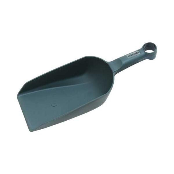 軽量・丈夫でたっぷりすくえるワイド型。樹脂製スコップです。【用途】スコップ。【機能・特徴】土すくい用です。ワイド形状でたっぷりすくえます。軽量・丈夫な樹脂製です。【仕様】●角形タイプ。【材質】●本体：PP＋グラスファイバー。