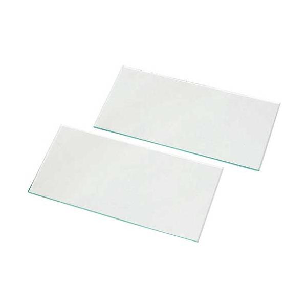 遮光プレートがスパッタにあたって傷がつかないようにするための保護プレートです。【用途】電気溶接用。【機能・特徴】電気溶接向け遮光面の交換用カバープレートです。ガラス製のカバープレートです。【仕様】●２枚入。【材質】●ガラス。