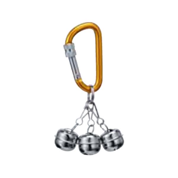 熊よけ鈴です。【用途】熊よけ。【機能・特徴】山菜取りや登山、渓流釣りの必需品です。リュックやベルトに簡単に装着できます。鈴タイプで軽く、カラビナなので取り外しが簡単です。【仕様】●ベル：27mm。●カラビナ付。【材質】●カラビナ：アルミ製。...