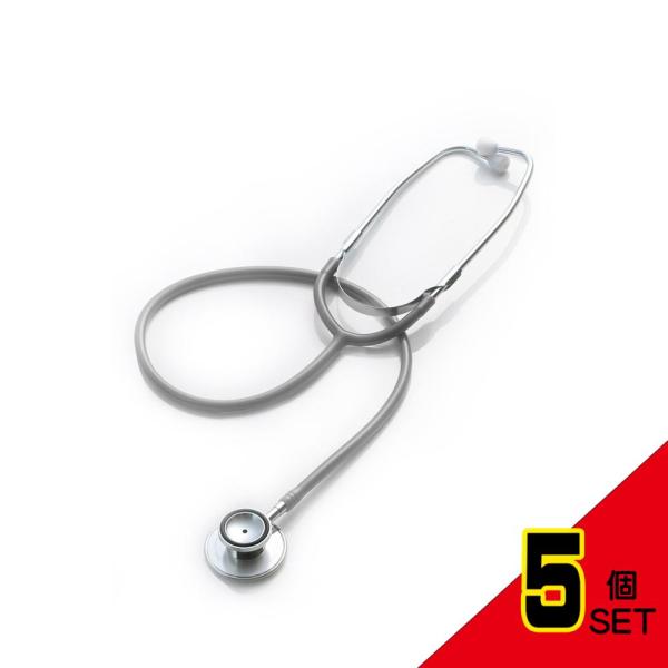 FOCAL(フォーカル) ダブルヘッド聴診器 FC-202 グレー × 5点天然ゴムの接触により起こるラテックスアレルギーの心配がありません！ソフトイヤーチップの採用で、耳への負担が軽減！長時間でも痛みが少ない！●安心できる日本製！一般医療...