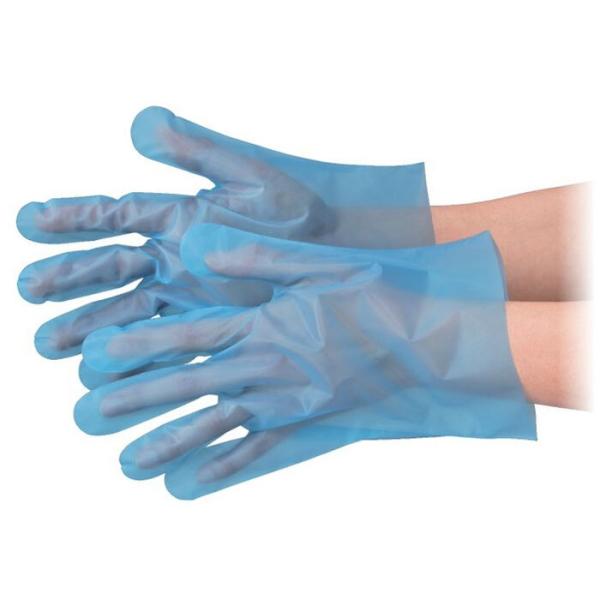 業務用 No.3004 エブケアエンボス25 食品衛生法適合 使い捨て手袋ブルー Lサイズ 箱入 100枚入