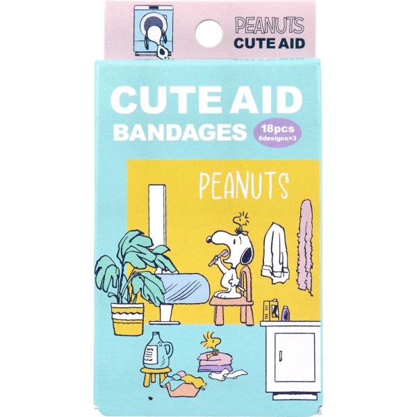 スヌーピー クリーニング CUTE AID ばんそうこう 18枚入6designs×3。