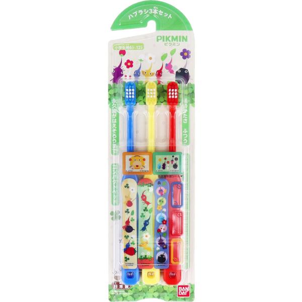ピクミン ハブラシ 3本セット「ピクミン」のハブラシ3本セットが登場！ハブラシはカラフルな3色入り。●奥歯まで磨きやすい先の丸いコンパクトヘッドで、お子様にピッタリのサイズです。●ハブラシに貼るデザインシールが3枚付いているので、好きな色に...