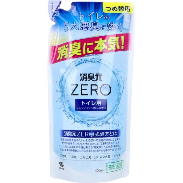 消臭元 ZERO(ゼロ) トイレ用 フレッシュシャボンの香り 詰替用 400mL