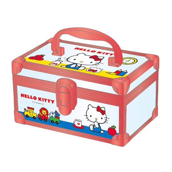 「商品情報」商品紹介サンリオキャラクターズのバニティケースが登場。小物の収納に便利なトレイが付いているよ♪キラキララメ入り♪安全警告なし「主な仕様」サイズ：約H9×W16.5×D10.4cm