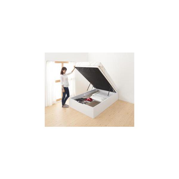 ベッド ベット マットレス付き 収納 収納付 収納ベッド 跳ね上げ 跳ね上げベッド 薄型スタンダードボンネルコイルマットレス付き 縦開き シングル 深さラージ 【ts102875】