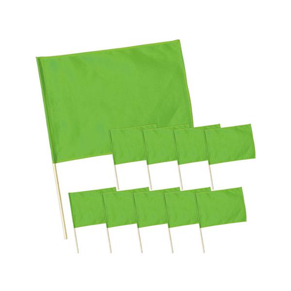 集団行動で映える大きなカラーフラッグ! 大旗,旗,フラッグ,カラー旗,カラーフラッグ,蛍光グリーン,10本組,団体用,お得セット,運動会,体育祭,演技,ダンス,集団行動,イベント,手旗,幼稚園,保育園,学校,安い,応援,