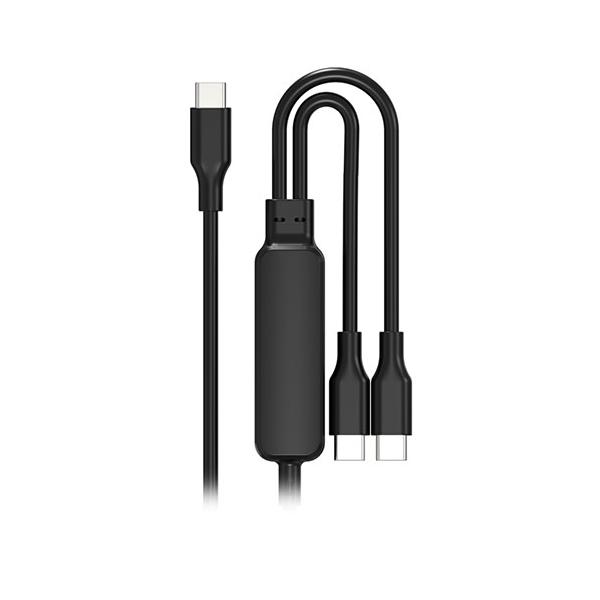 PD100W対応 デュアルヘッド 2in1 Type-C to Cケーブル