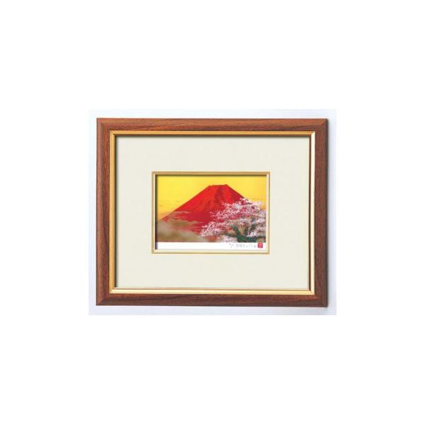 吉岡浩太郎絵画額(スタンド付)　赤富士桜・214009 美しい色使いと鮮やかな発色が魅力的な吉岡浩太郎の絵を格調高いフレームにセットしました。桜は合格祈念・旅立ちを、富士は出世・繁栄を招き、金運を高めるなどとされている縁起物です。壁掛けにも...