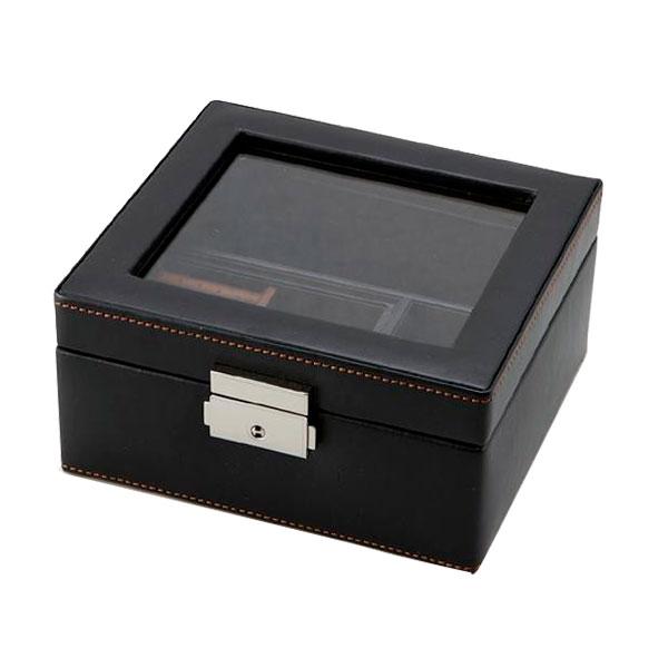 茶谷産業　LA VITA IDEALE(ラヴィータイデアーレ)　メンズボックスM　240-575BK アクセサリー類や時計、メガネなどを美しく収納しておける男性向けのアイテムです。内張りの生地にはシルクのネクタイ生地のような滑らかな質感の生...