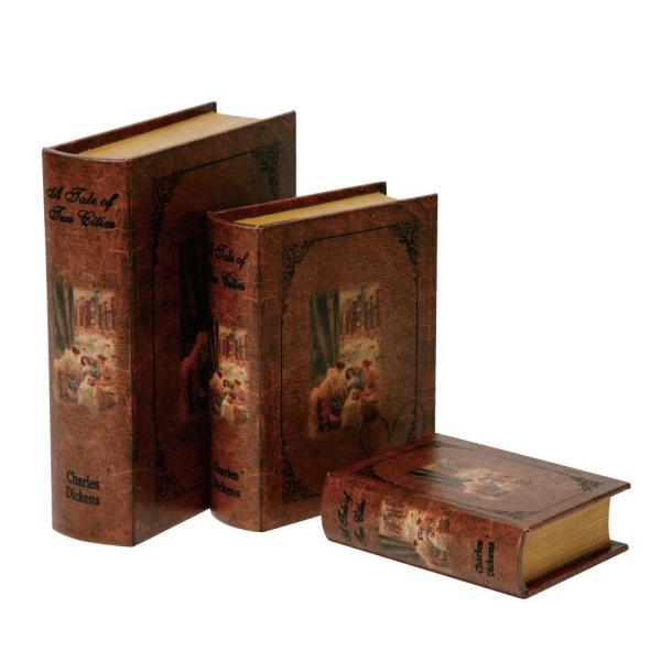 ブック型収納ボックス BOOK BOX 3個セット 28230 古い洋書風デザインが素敵なブック型の収納ボックス。小物やアクセサリー入れとしてだけでなくオブジェとして飾ってもオシャレです。 製造国:中国 素材・材質:MDF 商品サイズ:【大...