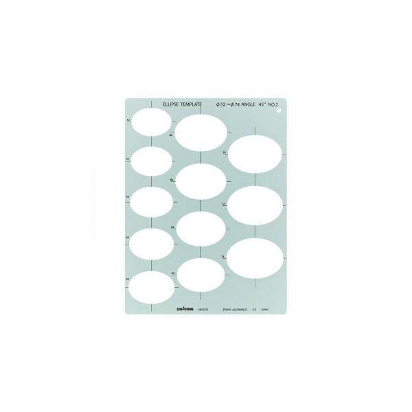 ドラパス テンプレート E227 楕円定規 45゜ NO.2 コンピューターによる自動彫刻機で切削されており、精度が高く、切削面が滑らかです。長時間の使用にも目の疲れないグレースモーク色の特殊プラスチック材を使用しています。 生産国:日本 ...