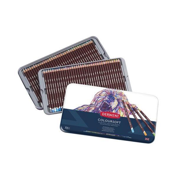 ダーウェント カラーソフトペンシル 72色TIN セット DWCS72S さまざまな用途に使える色鉛筆です。軟らかいビロードのような芯が特徴で、鮮やかで濃い色を、紙に乗せることができます。配合の向上によりさらに混色しやすくなったため、豊かな...