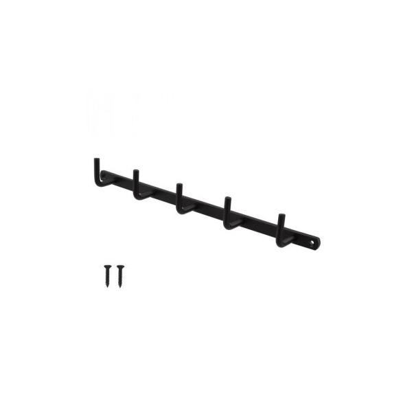 58648 スタイリッシュ 5連ラインフック ブラック 1個入 00058648-001 壁に取り付ければ、帽子やストールなど掛けられて便利です。 生産国:中国 素材・材質:鉄 おしゃれな5連ラインフックです! キーワード【家具 インテリア...