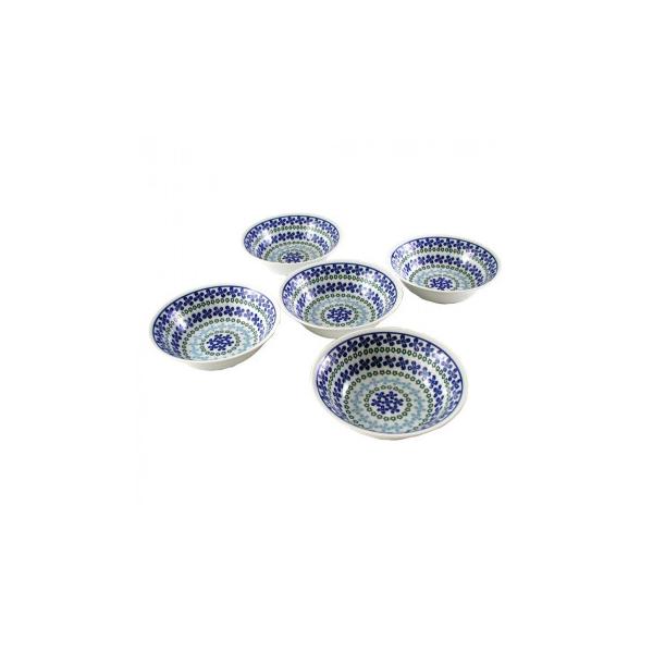 ガーランド　サラダボールセット　43544 花冠・花飾りを想わせる、大小の小花がリズミカルに並んだ可愛いシリーズ。ブルーとグリーンの落ち着いた色調だから、毎日のテーブルで大活躍。 生産国:日本 素材・材質:磁器 商品サイズ:Φ16.5×H5...