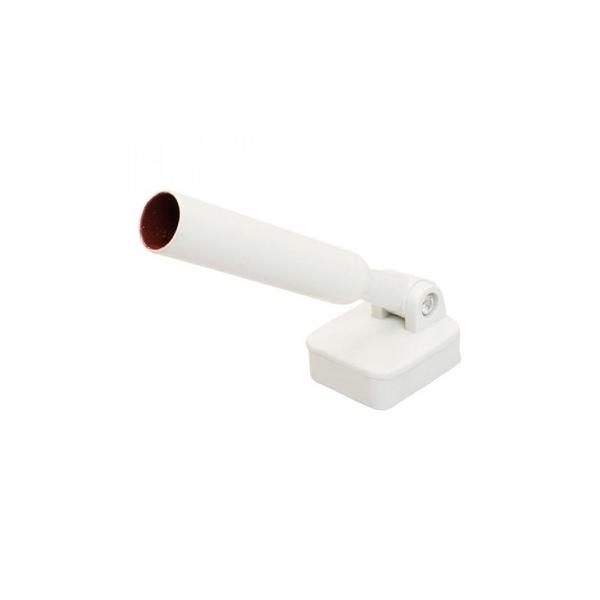 E器具 291 のぼり用ホルダー ハーフのぼり専用ポール(No.68091)にご使用いただける、のぼり用ホルダーです。 生産国:日本 素材・材質:ホワイト塗装 商品サイズ:φ20×135mm、W48×H17×D48mm 設置角度90度まで変...