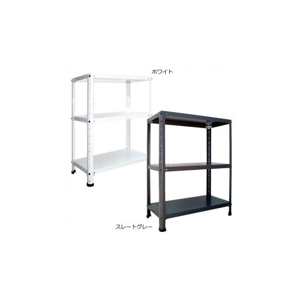 福富士 業務用 収納スチールラック 高さ75 横幅60 奥行30 3段 RFL-633　スレートグレー ワンボルトタイプなので組立カンタン!支柱は折れ曲がりにくいヘミング加工。棚板ピッチ50mmでお好みデザインに! 生産国:日本 素材・材質...