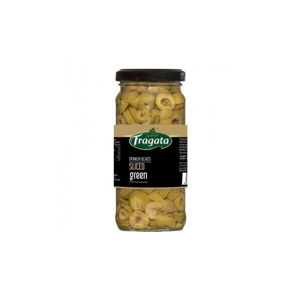 Fragata(フラガタ) スライスグリーンオリーブ 130g×12個セット スライスされたグリーンオリーブ。サラダやパスタなどのお料理にそのままお使いいただけます。 生産国:スペイン セット内容:130g×12個セット 賞味期間:720日...