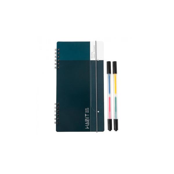 ナカバヤシ　ハビット　マーカー＆ノート　A5slim　1　NW-SA504-1 Monthlyタイプ横置き型でカレンダーのような使い方ができます。習慣の記録から、仕事のスケジュール管理まで自由にお使いいただけます。 生産国:日本 習慣化した...