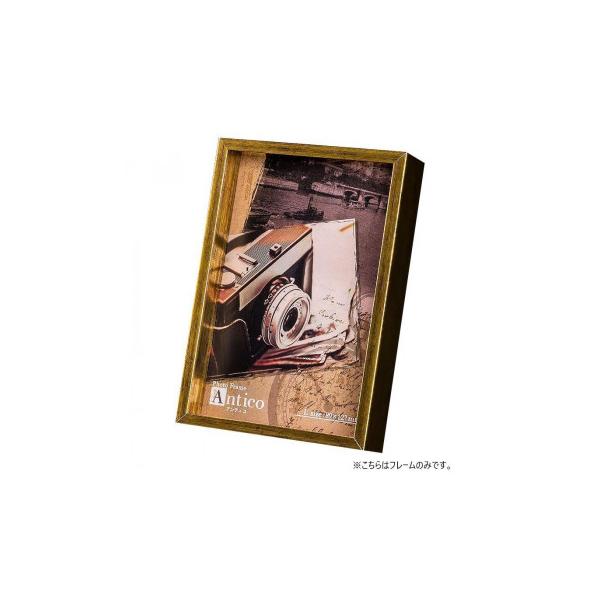 ナカバヤシ　アンティコ　インテリアフレーム　L　ゴールド　F-TP-101-GD 細身×荒削りな風合いの金属調フレームです。モノトーン・セピナな色合いの写真やアンティークな写真やポストカードを引き立たせます。透明板は軽くて安全なPET板を使...