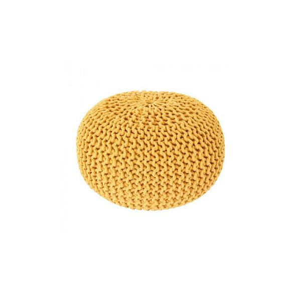 クッション　ニットプフ　イエロー 14218860051 モロッコで昔から、プフ(POUF)と呼ばれるソファクッション。リビングなどにコロンと置けば、インテリアのアクセントに最適。来客が急に増えたときも便利です。 生産国:インド 素材・材質...