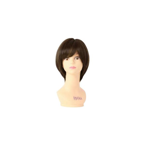★プリシラ ミセスオールウィッグ ラウンドカールショートボブ A-114 TDB:耐熱ダークブラウン 全体的に毛足が長めのショートボブスタイル。後頭部に丸みを持たせたシルエットで、柔らかくフェミニンな印象。年齢層や服装を選ばないが、上品で品...