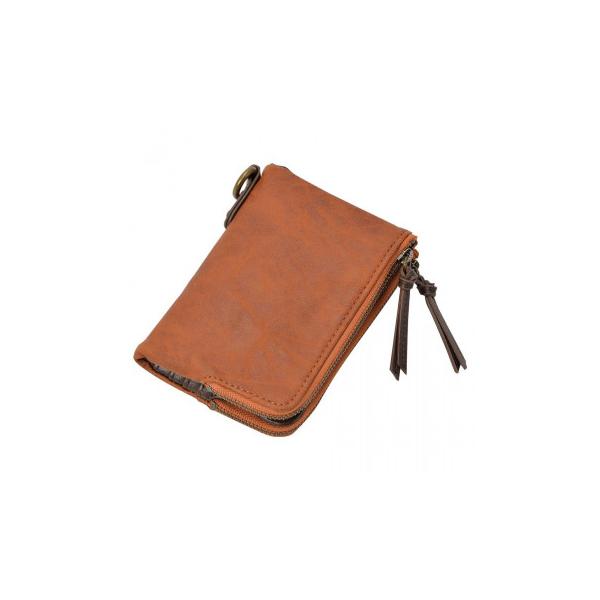 DEVICE(デバイス) gland 二つ折り財布 キャメル DPG20038-CA-F ファスナーポケットが二つあるため、一方をコインケースとして、もう一方は鍵や切符などすぐに取り出したい小物を入れるのに便利です。素材にはラムスキンのよう...