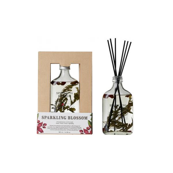 BOTANICAL BOTTLES ディフューザー180ml/スパークリングブロッサム IDBB0103 ゼラニウム、バラ、マグノリア、パチョリの花かなフローラルのトップノートから、ブラックカラント、豊かなムスクのラストへと香る、落ち着きの...