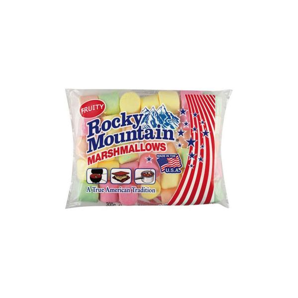 エスビーグローバル　ロッキーマウンテン カラーマシュマロ　300g　24セット　027032 レモン、ライム、オレンジ、ストロベリーの4種類の味のマシュマロをお楽しみください。 生産国:アメリカ 賞味期間:450日 おやつやバーベキューに ...