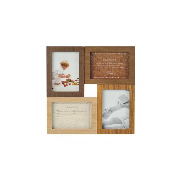 ラドンナ フォトフレーム 写真立て ベビー ブラウン 4面 DF52-40 ナチュラルな木目がどんなインテリアにもマッチするベビーフレーム。さりげなくお誕生記録が書き込めるフェイスペーパーのデザインです。 生産国:中国 素材・材質:ベニヤ、...