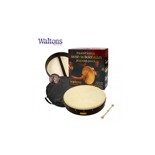Waltons(ウォルトンズ)  民族楽器　ボーラン・スターターパック  WM1900-418DB アイリッシュ音楽のリズムを盛り上げる伝統的なアイリッシュドラムです。丸い木のフレームに丈夫な動物の皮を張り、ビーターという撥で叩くのが一般的...