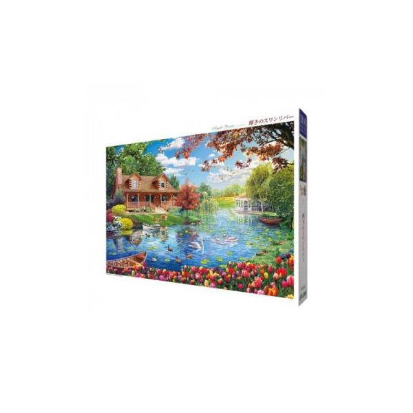 ジグソーパズル アンジェロ・ボニート 輝きのスワンリバー　1000ピース　1000-880 色とりどりの花が咲き揃い、燦々と光輝く川に集まる水鳥たち。 生産国:日本 商品サイズ:完成時:75×50cm 仕様:ピース数:1000ピース(C) ...