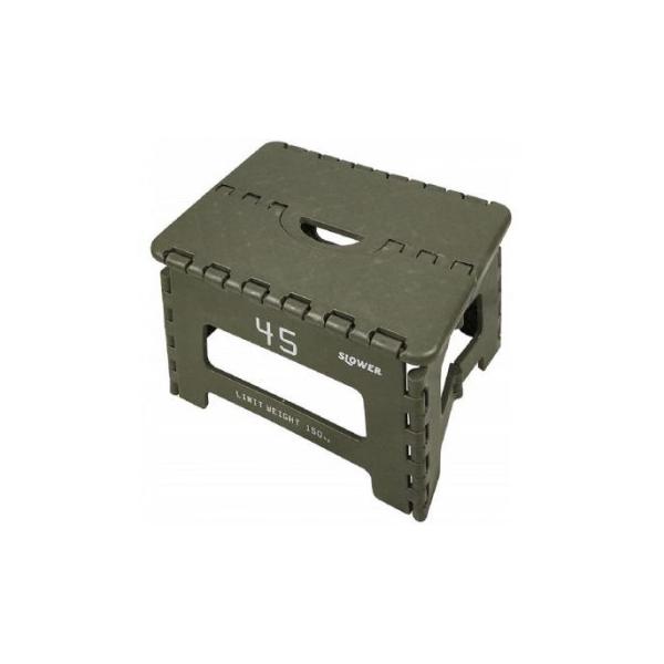 SLOWER(スロウワー) FOLDING STEP TABAC　踏み台　SLW133　OLIVE 軽くて丈夫なポリプロピレン製の踏み台です。折畳式でコンパクトな設計なので、アウトドア等にも手軽に持ち運びできます。 生産国:中国 素材・材質...